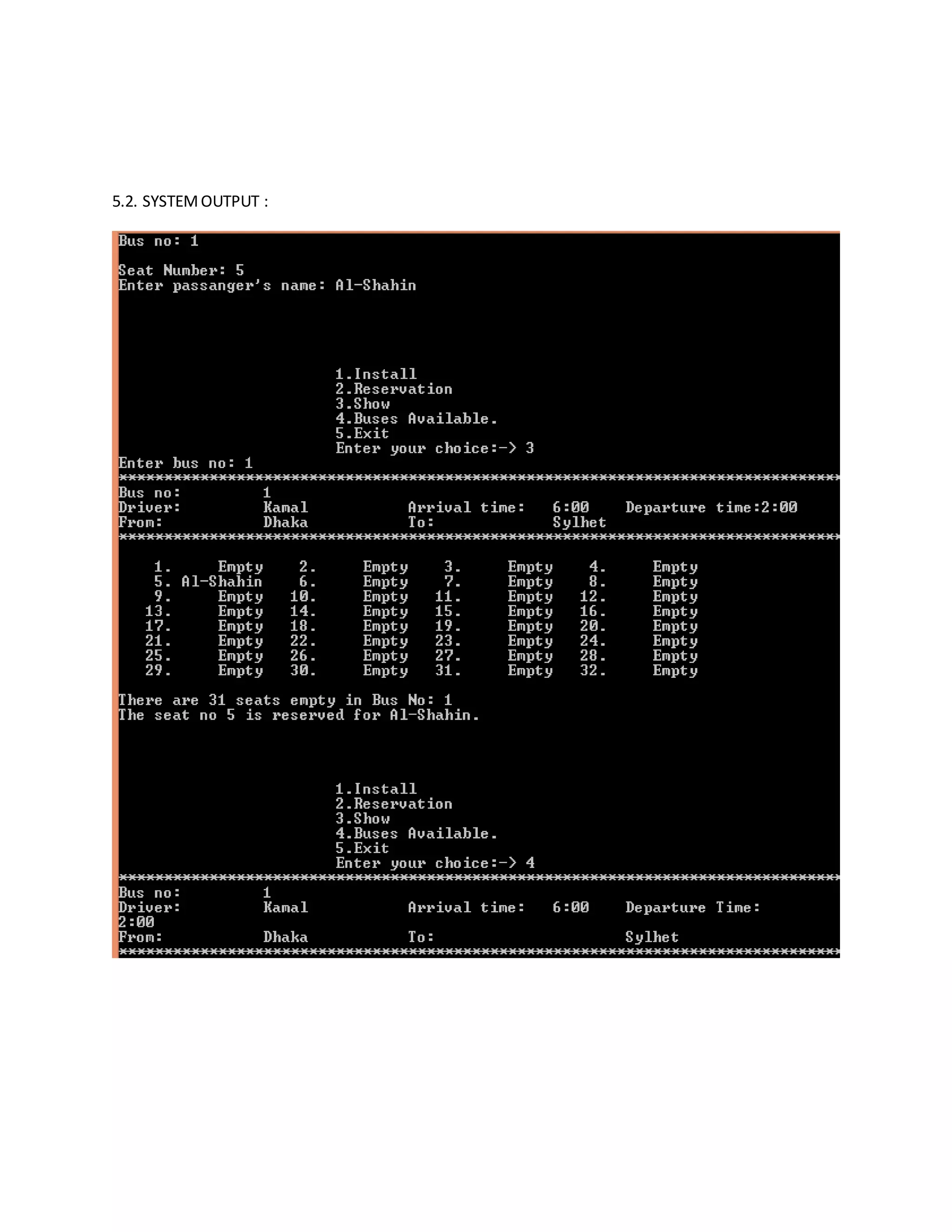 Report On Bus Ticket Reservation | PDF