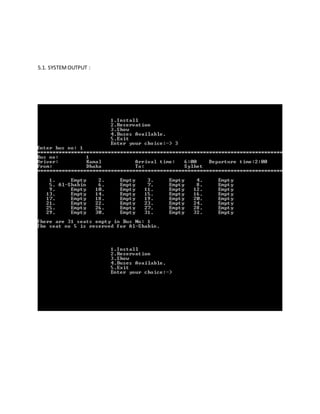 Report On Bus Ticket Reservation | PDF