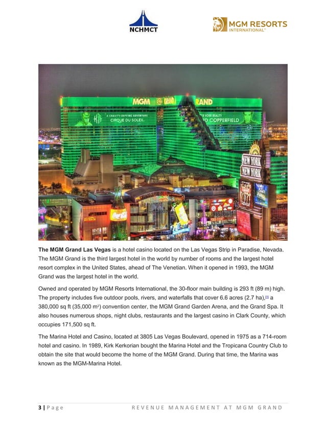 MGM GRAND Revenue Management | PDF