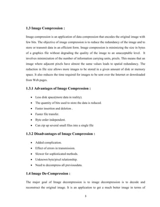 IMAGE COMPRESSION AND DECOMPRESSION SYSTEM | PDF