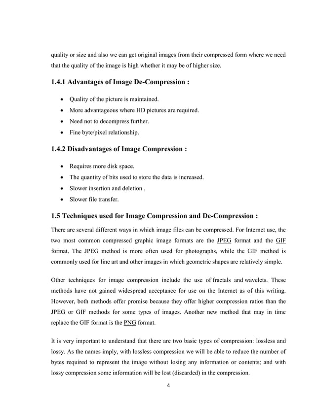IMAGE COMPRESSION AND DECOMPRESSION SYSTEM | PDF