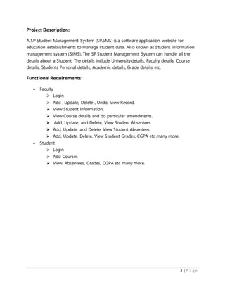 SP STUDENT MANAGEMENT SYSTEM-Human Computer Interaction Final Report | PDF