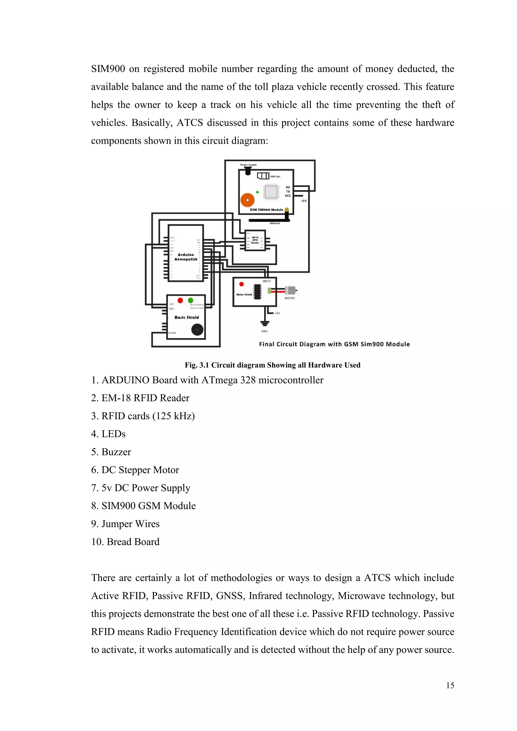 Project Report Rfid Based Automated Toll Collection System Using Arduino Amity University Pdf