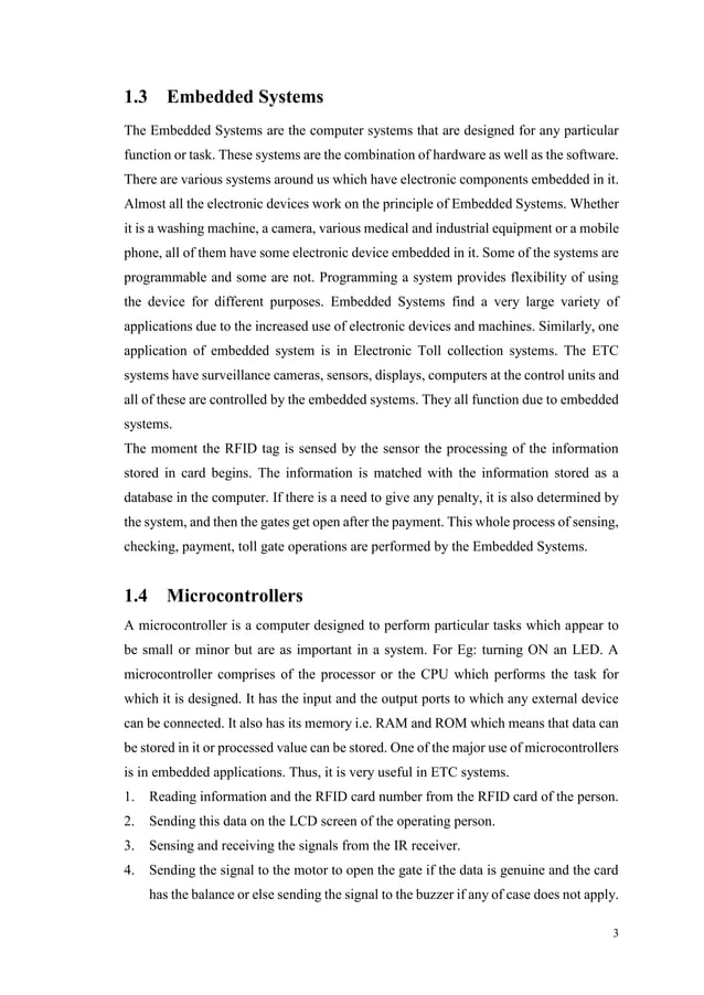 Project Report- RFID Based Automated Toll Collection System using Arduino @ Amity University | PDF