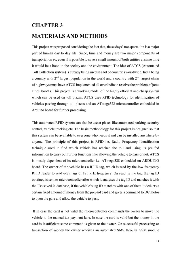 Project Report- RFID Based Automated Toll Collection System using ...