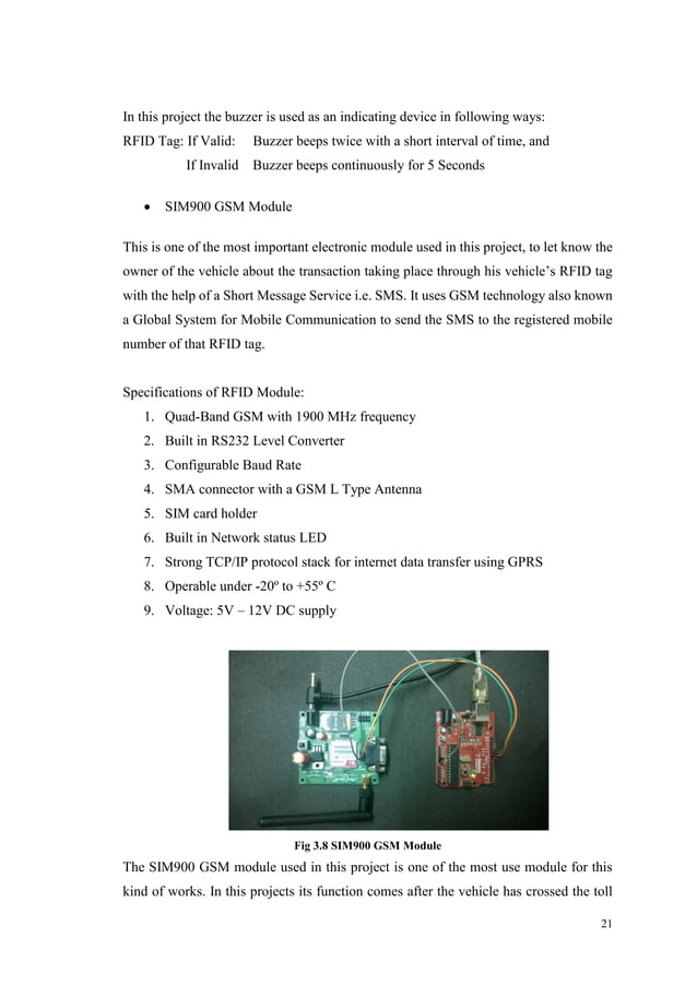 Project Report- RFID Based Automated Toll Collection System using Arduino @ Amity University | PDF