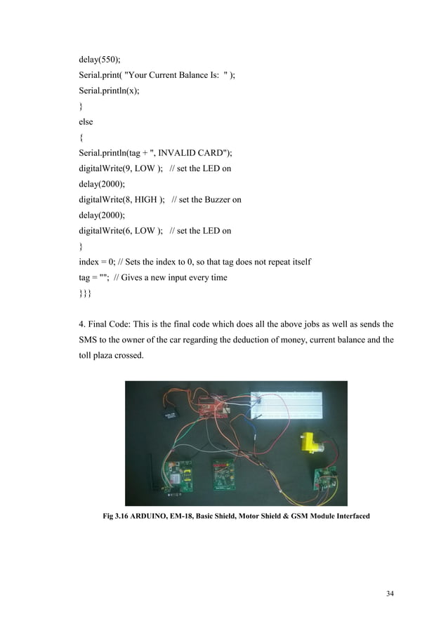 Project Report- RFID Based Automated Toll Collection System using Arduino @ Amity University | PDF