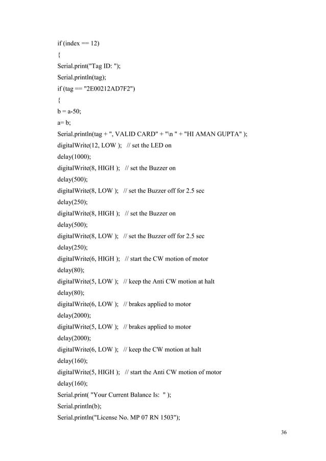 Project Report- RFID Based Automated Toll Collection System using ...