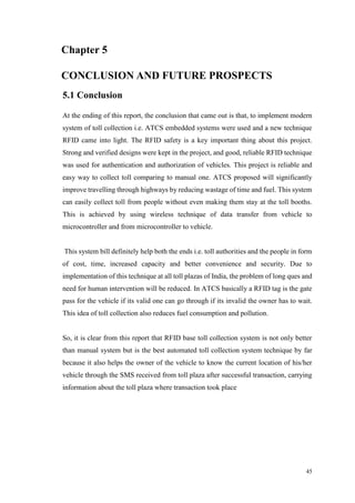 Project Report- RFID Based Automated Toll Collection System using ...