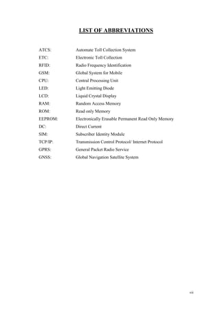 Project Report- RFID Based Automated Toll Collection System using ...