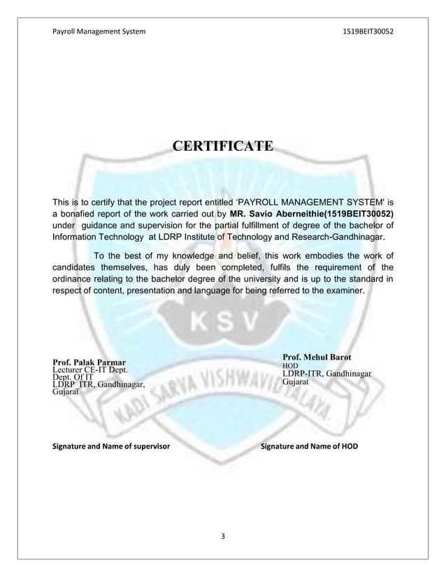 Payroll Management System Complete Report | PDF