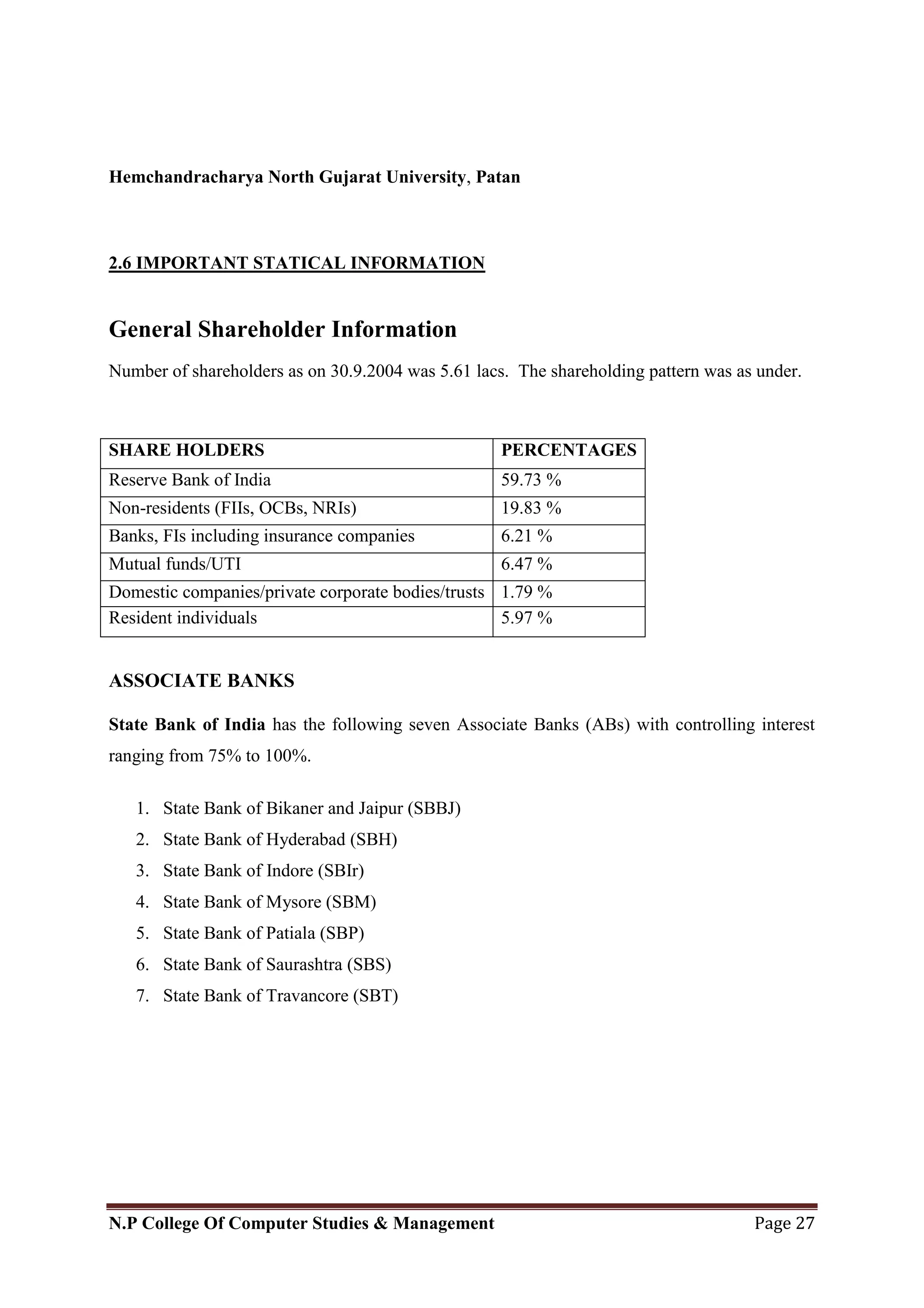 A project report on SBI bank | PDF