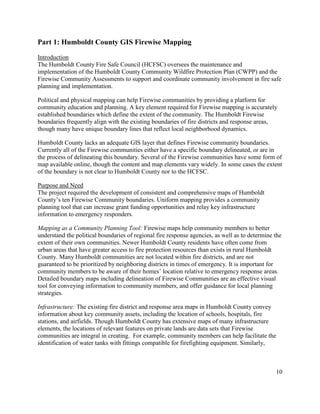 Humboldt County Firewise Mapping Project - Final report | PDF