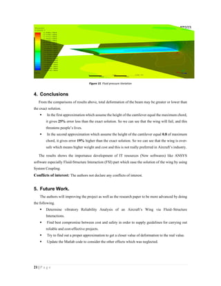 Modeling and Structural Analysis of a Wing [FSI ANSYS&MATLAB] | PDF