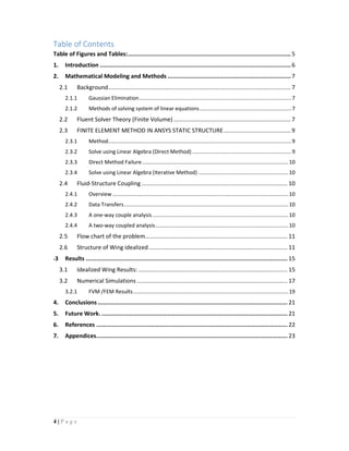 Modeling and Structural Analysis of a Wing [FSI ANSYS&MATLAB] | PDF