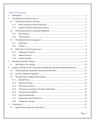 Analysis of Extrusion Metal Forming Defects | DOCX