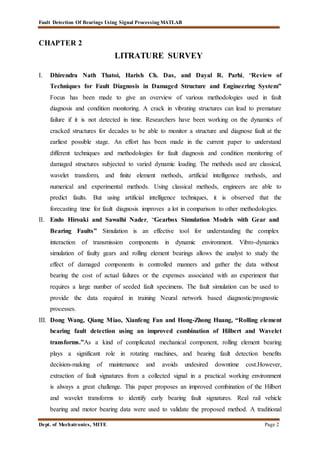 Report on Fault Diagnosis of Ball Bearing System | DOCX