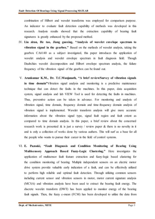 Report on Fault Diagnosis of Ball Bearing System | DOCX | Science