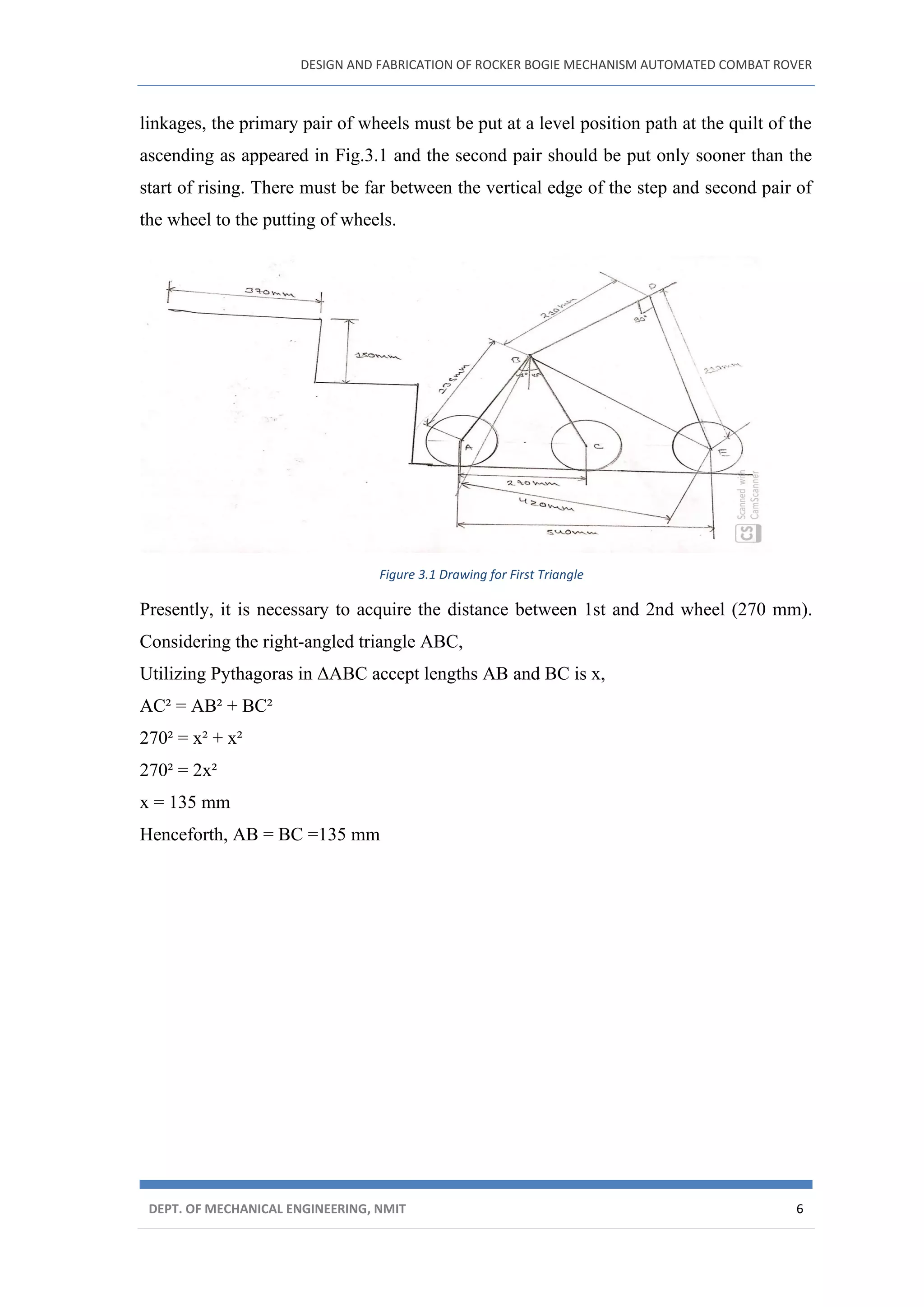 Design and Fabrication of Rocker Bogie Mechanism Automated Combat Rover ...