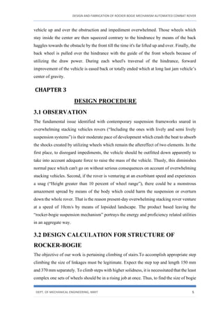 Design and Fabrication of Rocker Bogie Mechanism Automated Combat Rover ...