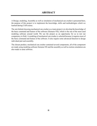 CAD Project Report - University of Windsor | PDF