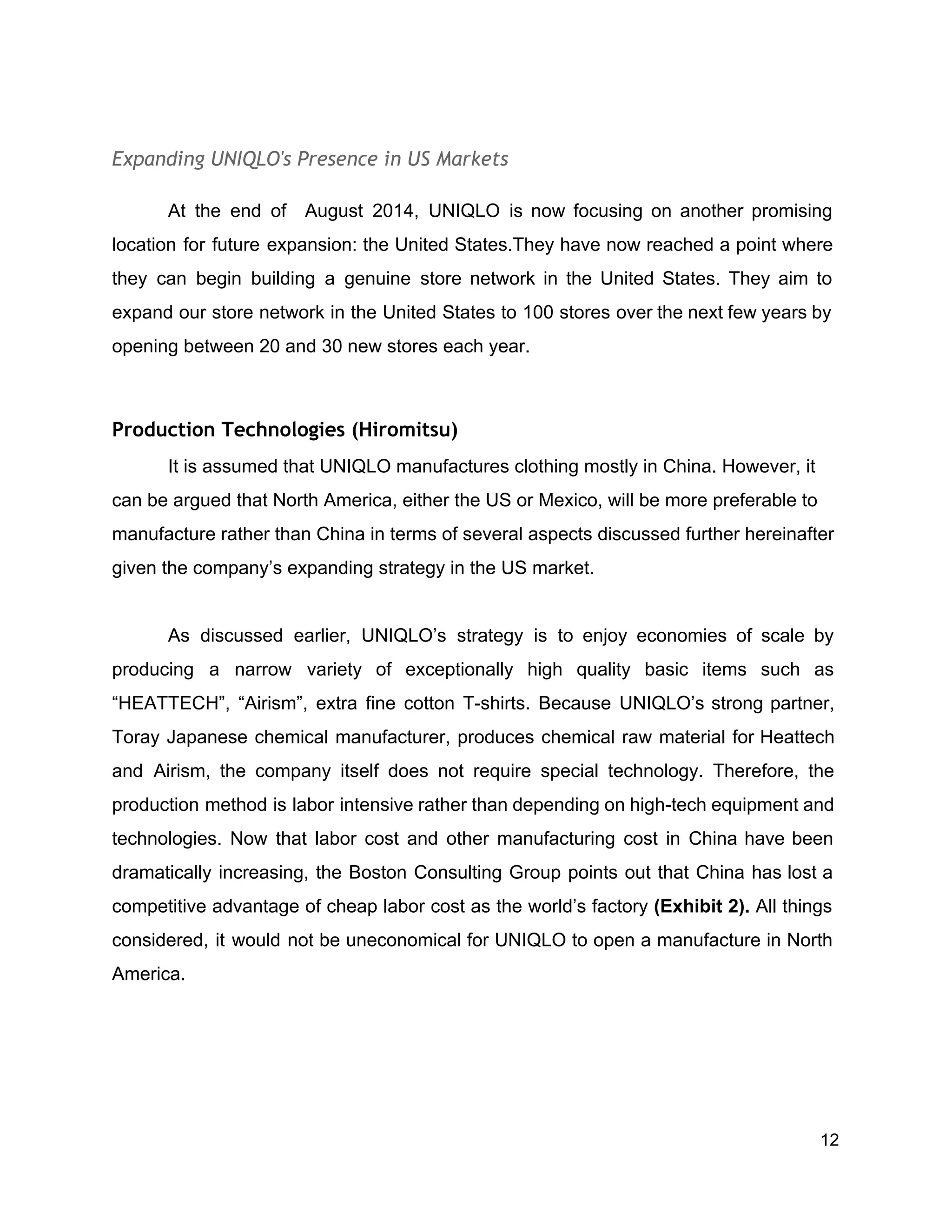 Supply Chain Network of Fast Retailing Co.(UNIQLO) | PDF