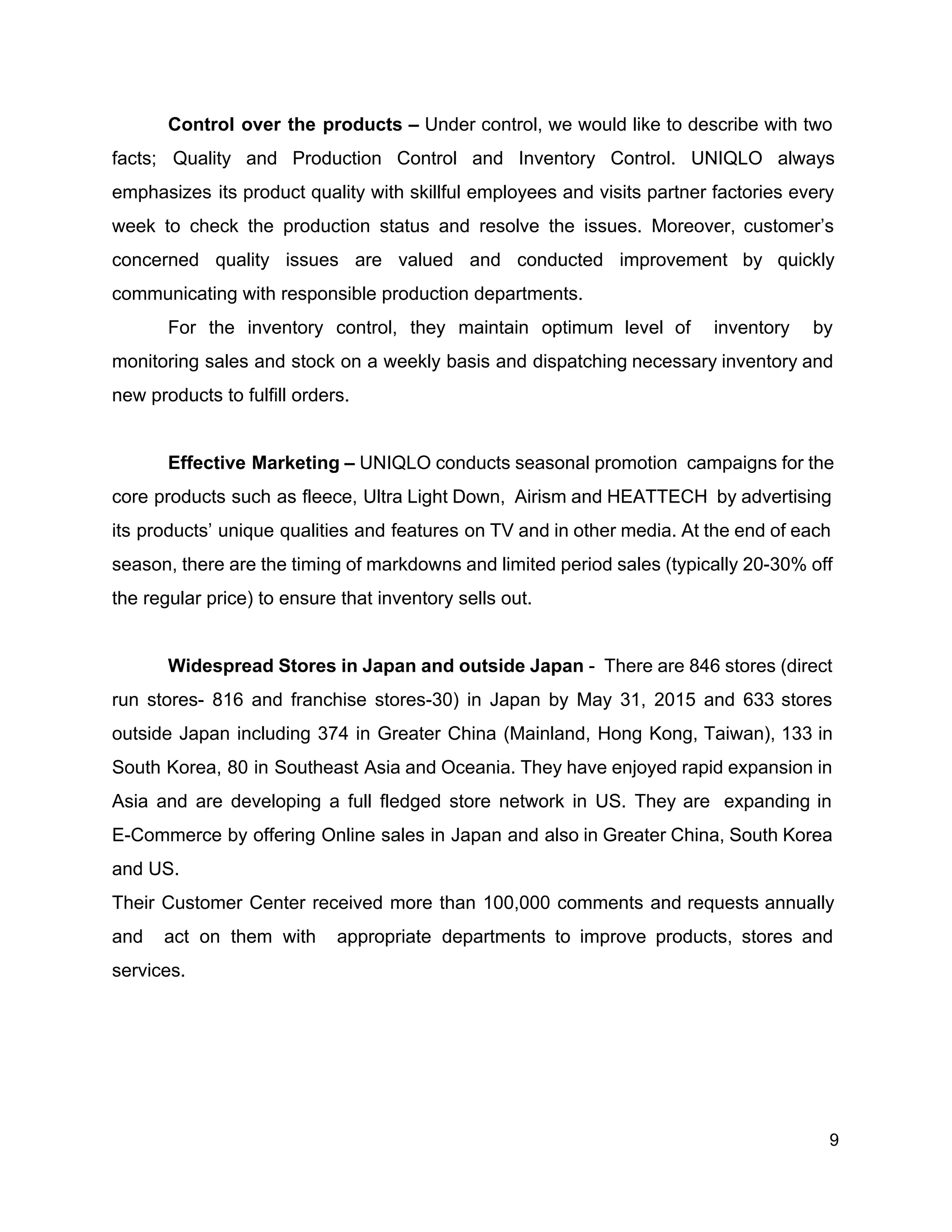 Supply Chain Network of Fast Retailing Co.(UNIQLO) | PDF