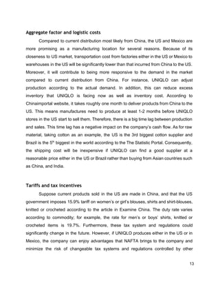 Supply Chain Network of Fast Retailing Co.(UNIQLO) | PDF