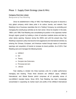 Supply Chain Network of Fast Retailing Co.(UNIQLO) | PDF