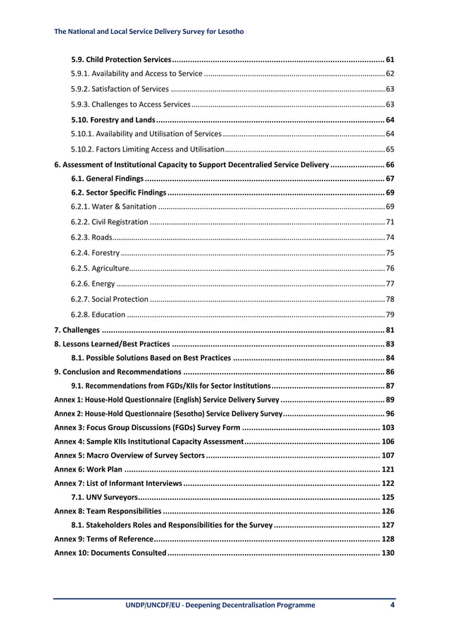 Final report National Local service delivery survey | PDF