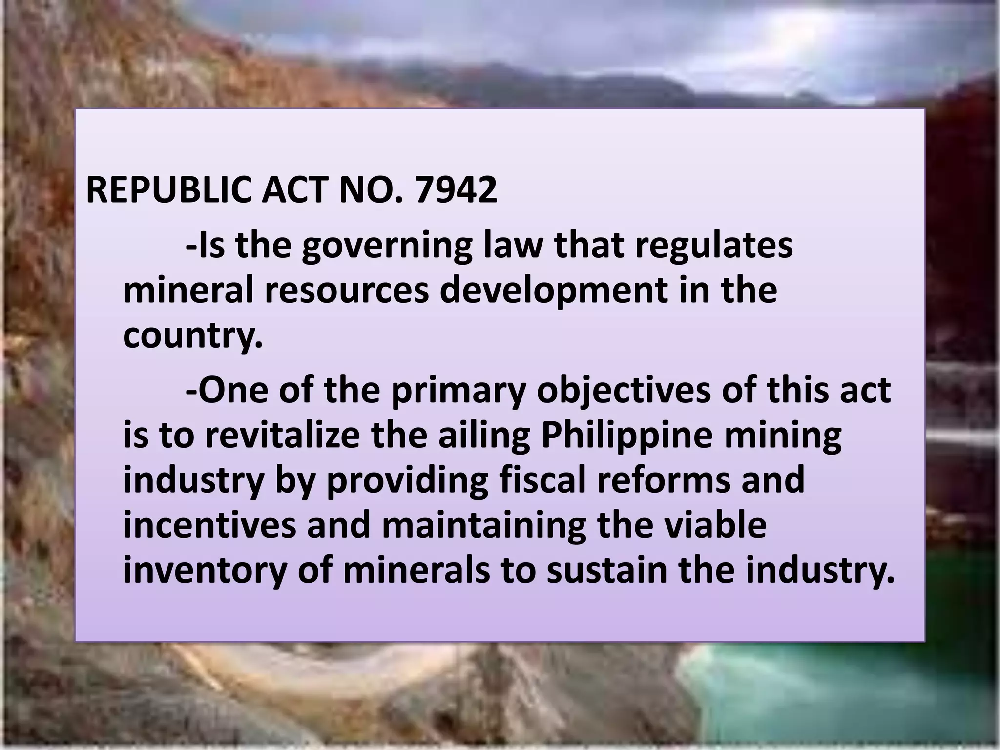 Philippine Mining Act | PPTX