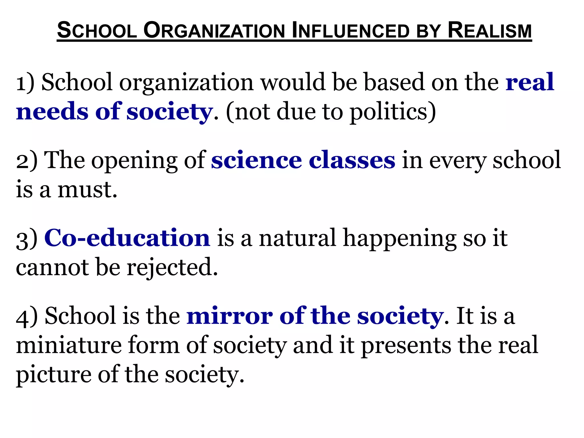 Philosophy of Realism in Education | PPTX