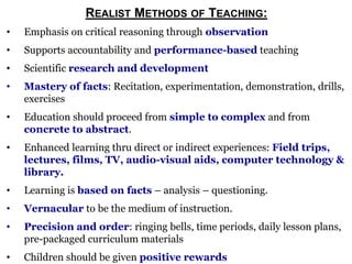 Philosophy of Realism in Education | PPTX