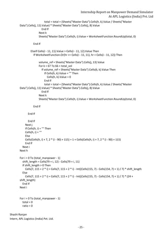 Internship report on manpower demand simulator at APL Logistics | PDF