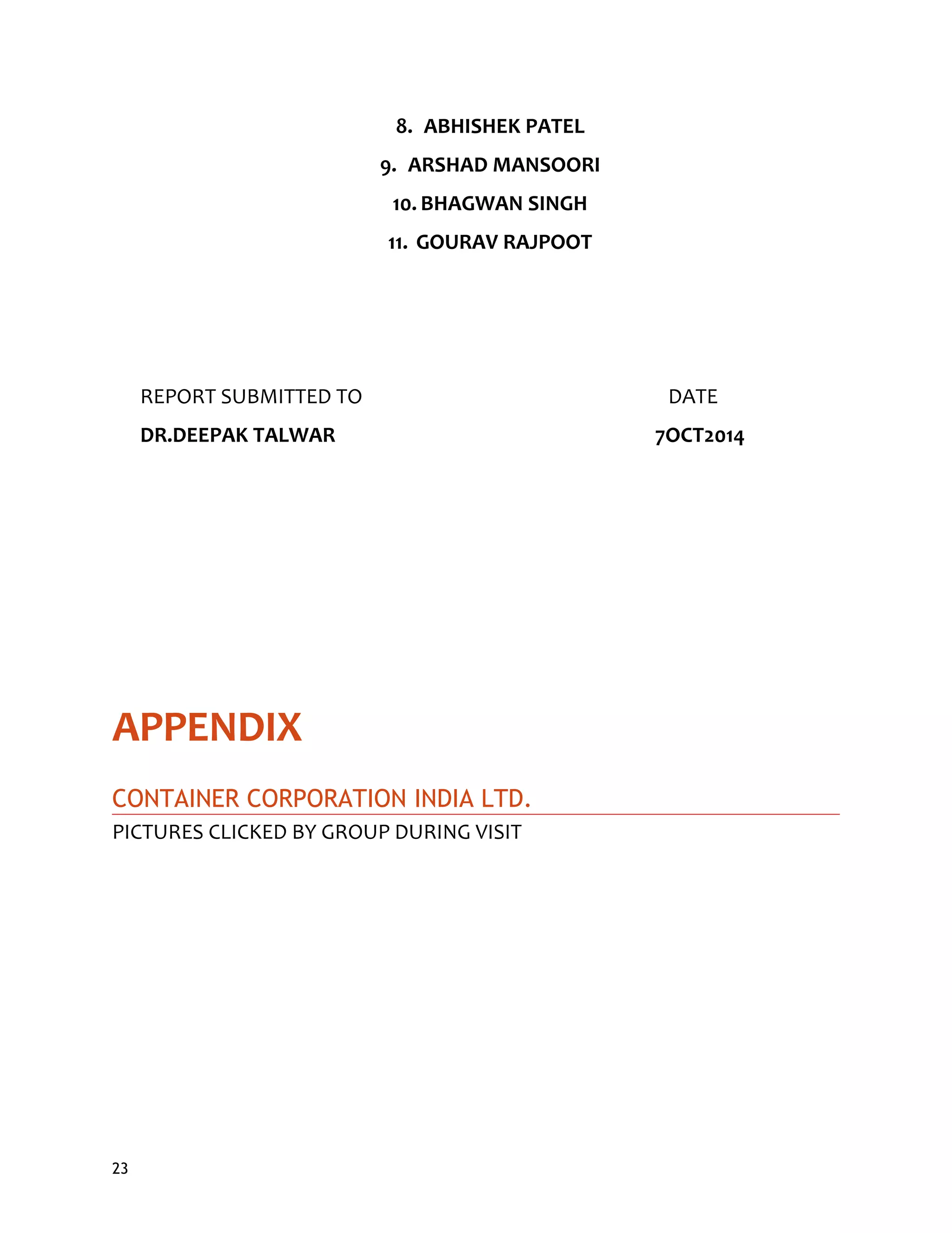 A sample on industrial visit report for MBA students by Bilal Khan | DOC