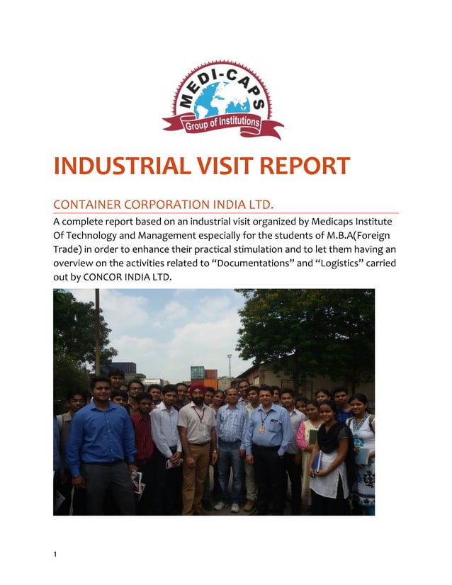 A sample on industrial visit report for MBA students by Bilal Khan ...