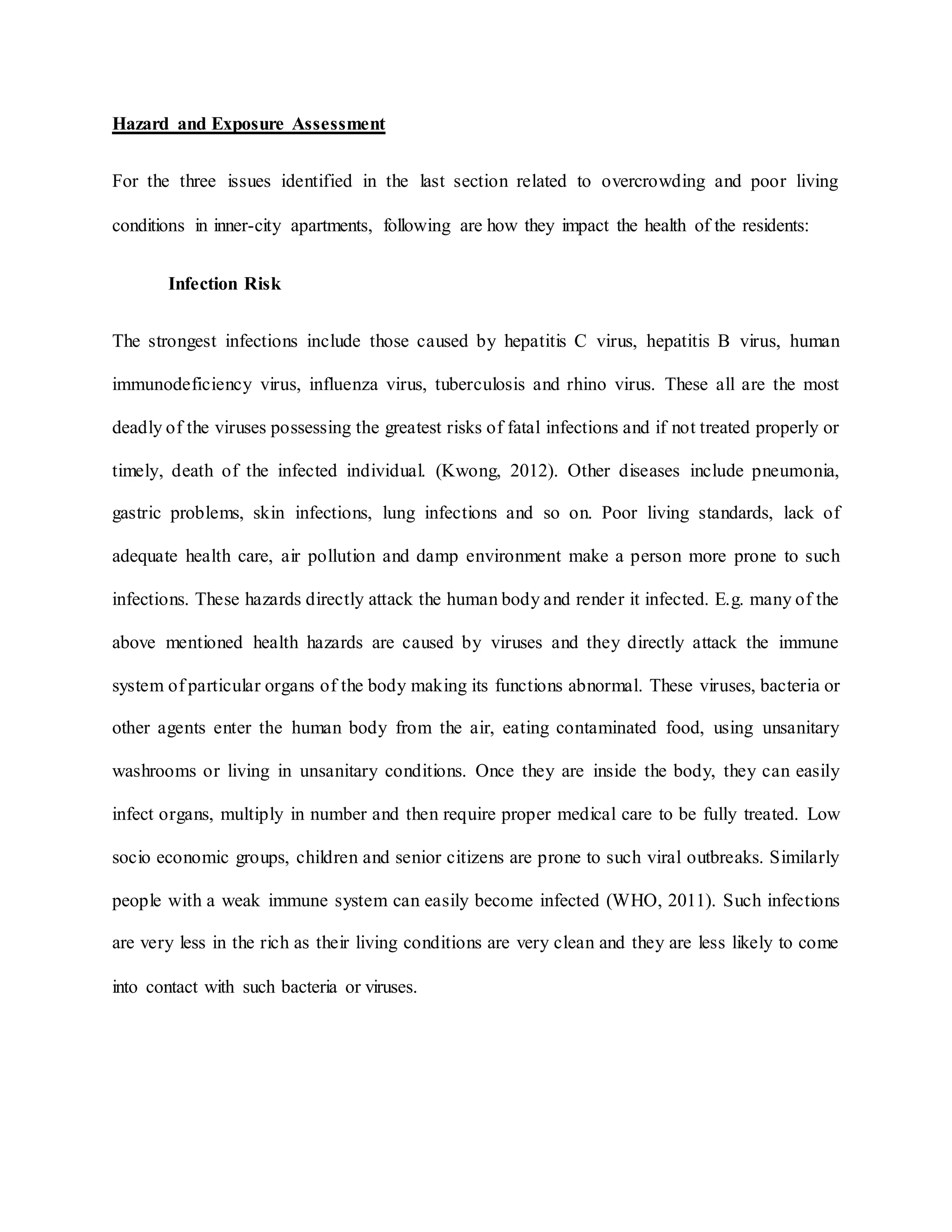 Overcrowding and poor living conditions Report & Recommendations | DOCX