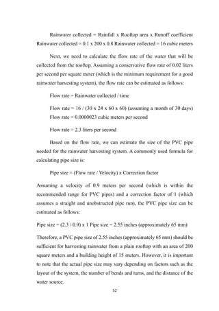 Rain water harvesting system project presentation | PDF