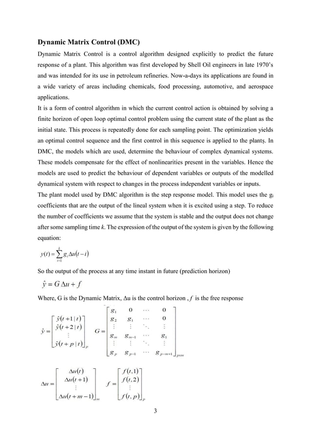 Dynamic Matrix Control (DMC) on jacket tank heater - Rishikesh Bagwe | PDF