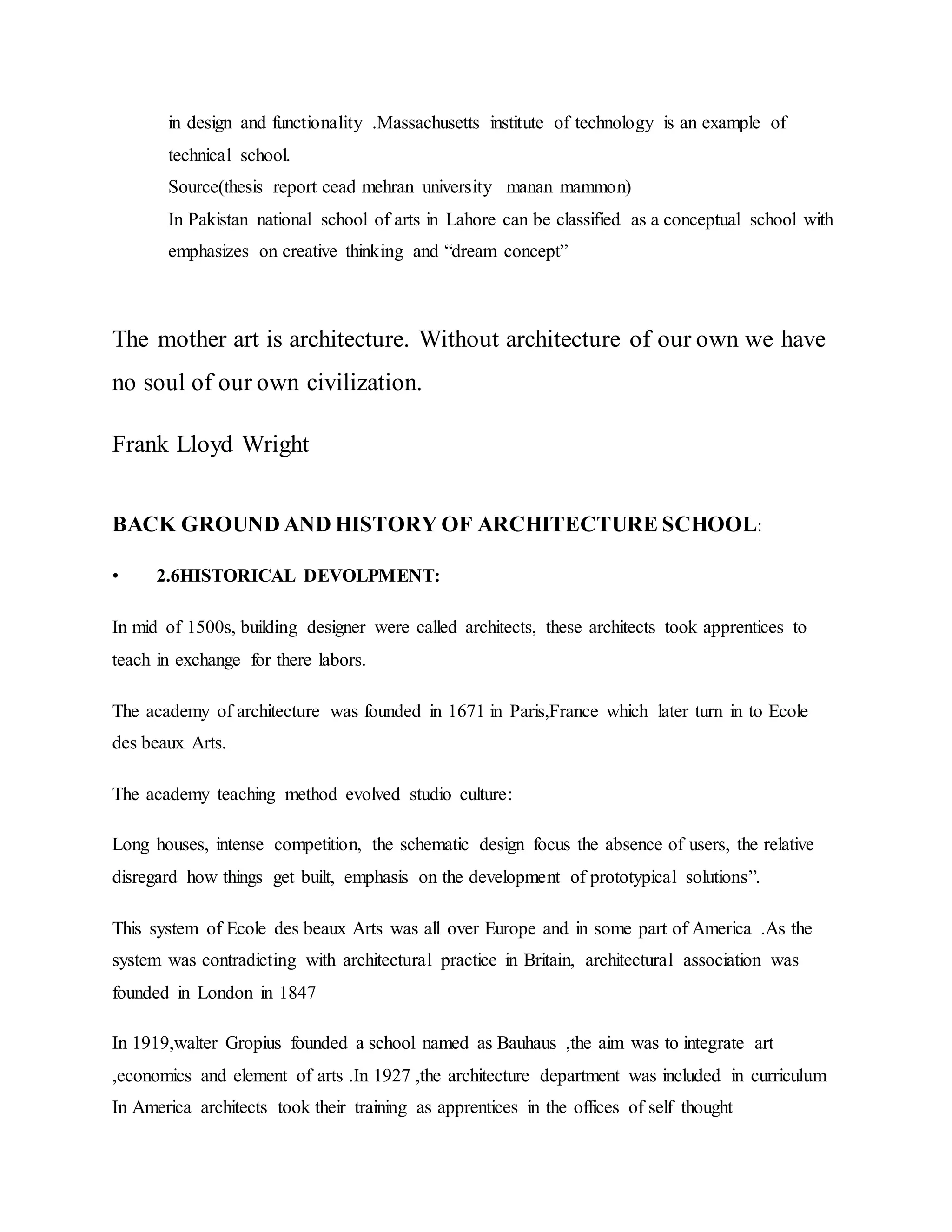 school of architecture case study | DOCX | Professional School ...