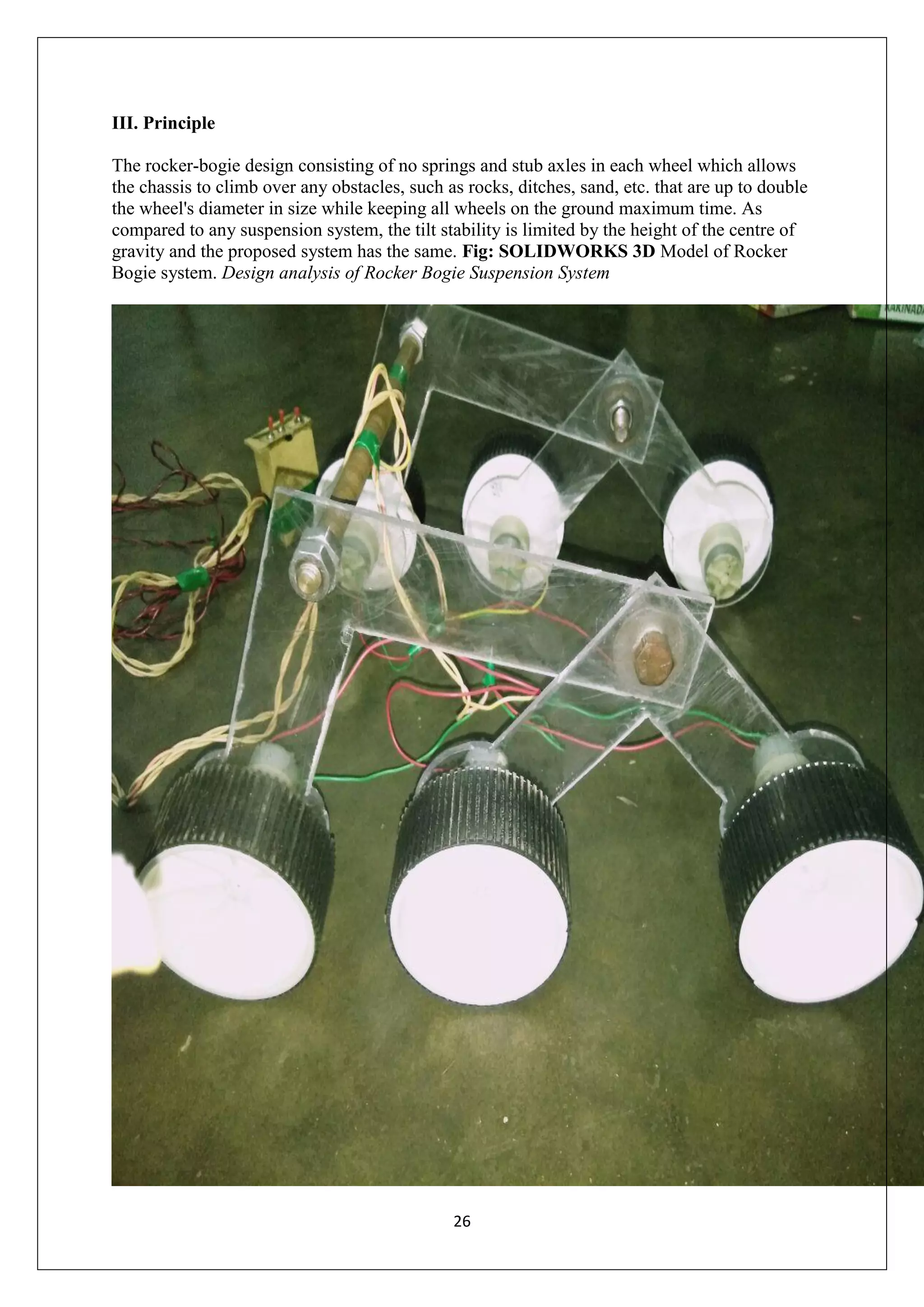 Rocker bogie mechanism (mars rover) final year mini project final ...