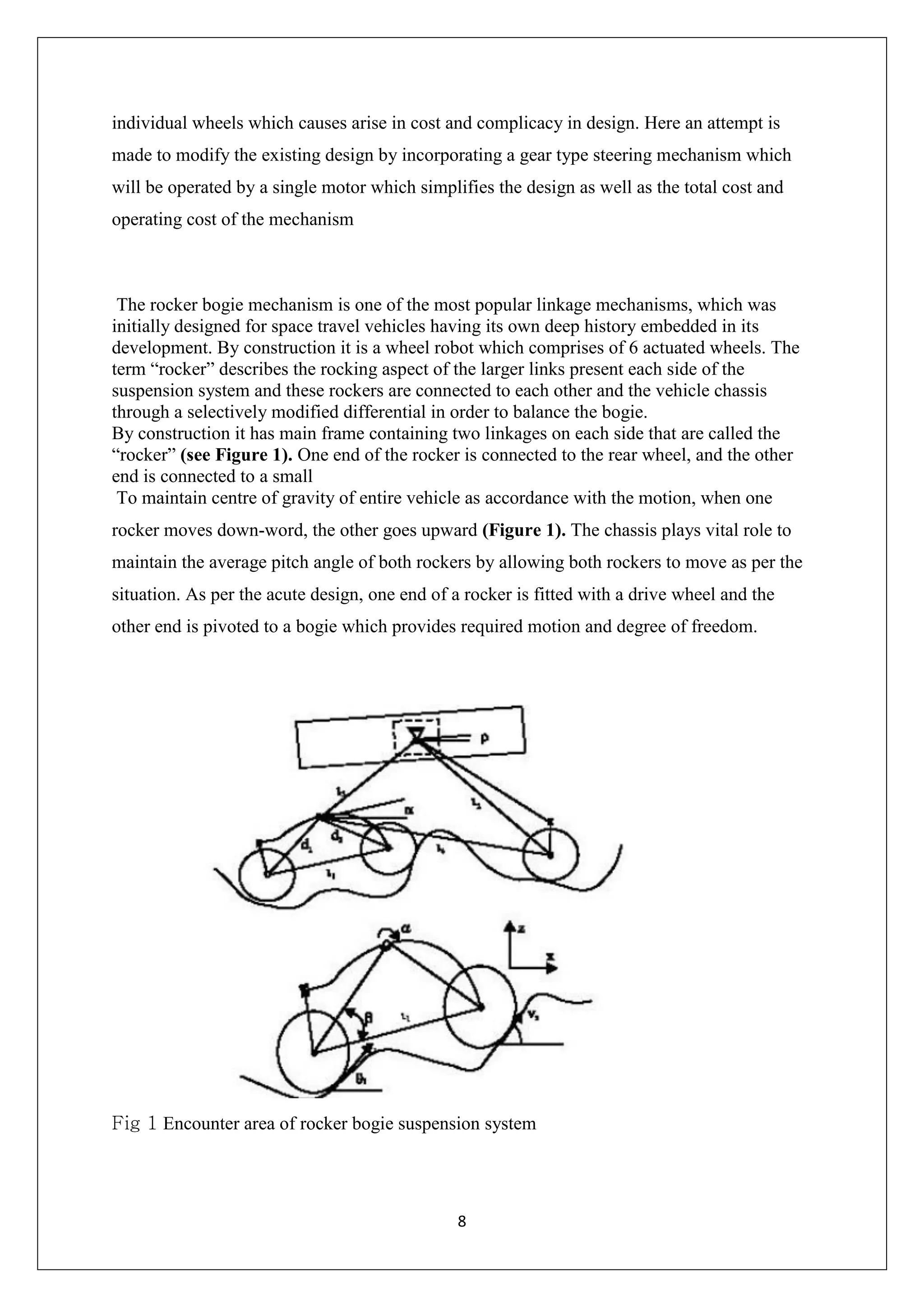 Rocker bogie mechanism (mars rover) final year mini project final ...