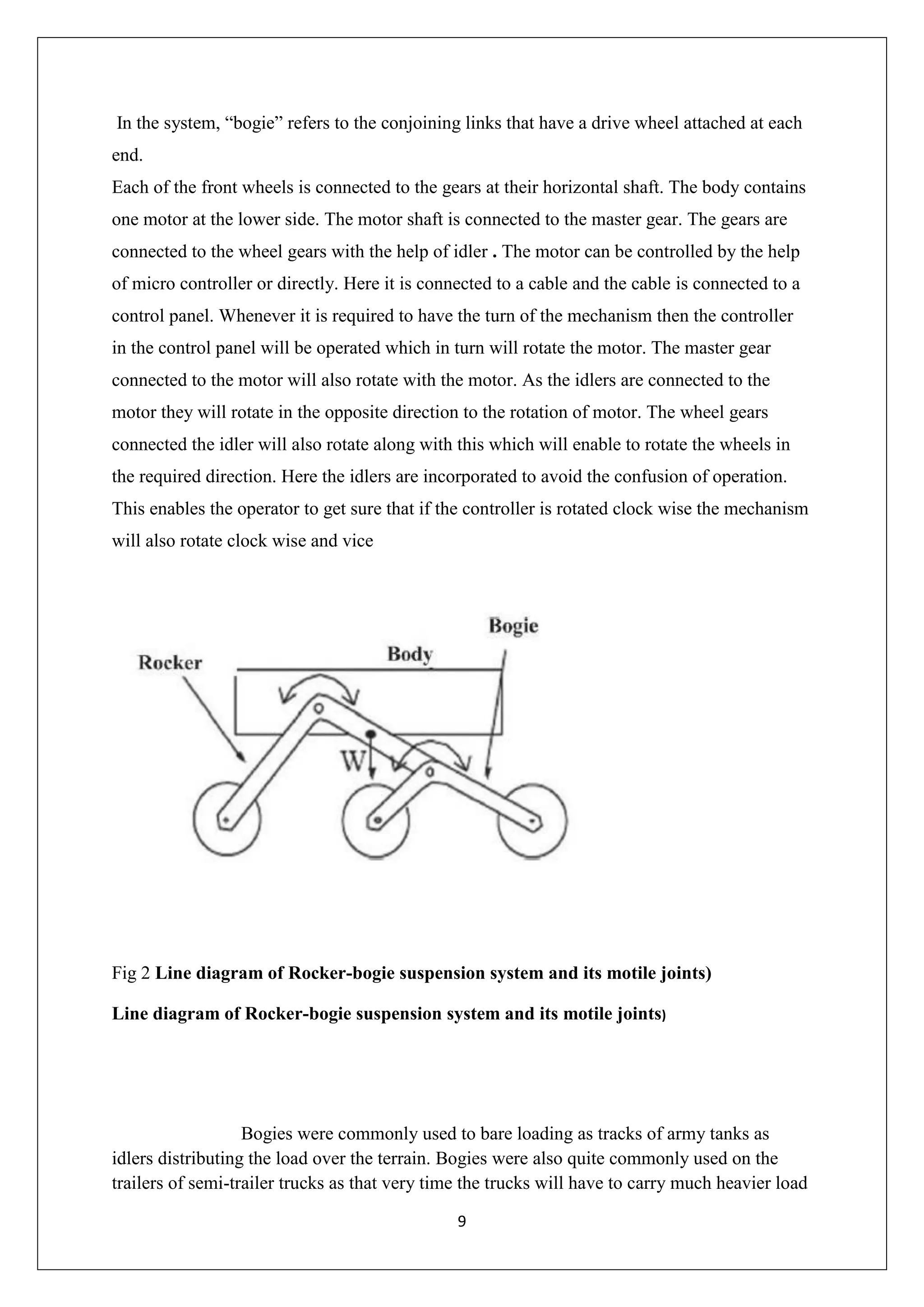 Rocker bogie mechanism (mars rover) final year mini project final ...