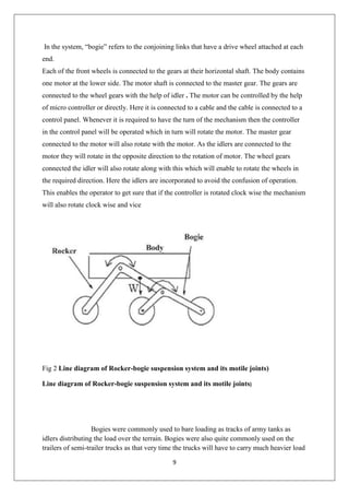 Rocker bogie mechanism (mars rover) final year mini project final ...