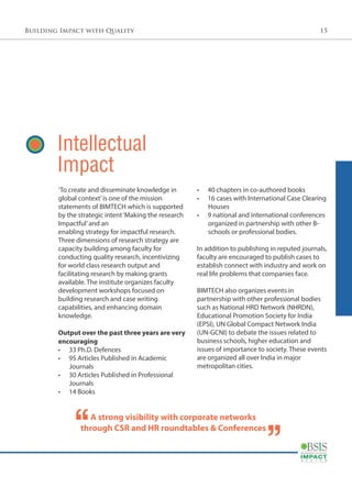 Building impact with Quality (BSIS Report) - BIMTECH, Greater Noida | PDF