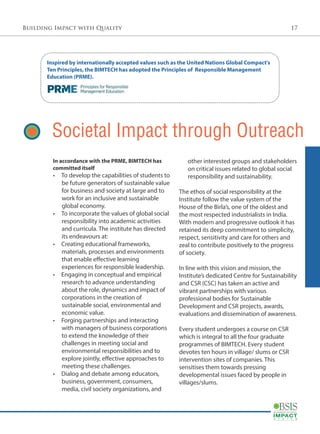 Building impact with Quality (BSIS Report) - BIMTECH, Greater Noida ...