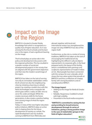 Building impact with Quality (BSIS Report) - BIMTECH, Greater Noida ...