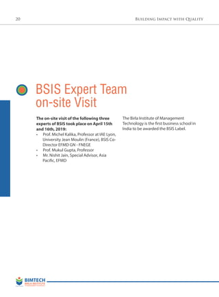 Building impact with Quality (BSIS Report) - BIMTECH, Greater Noida ...