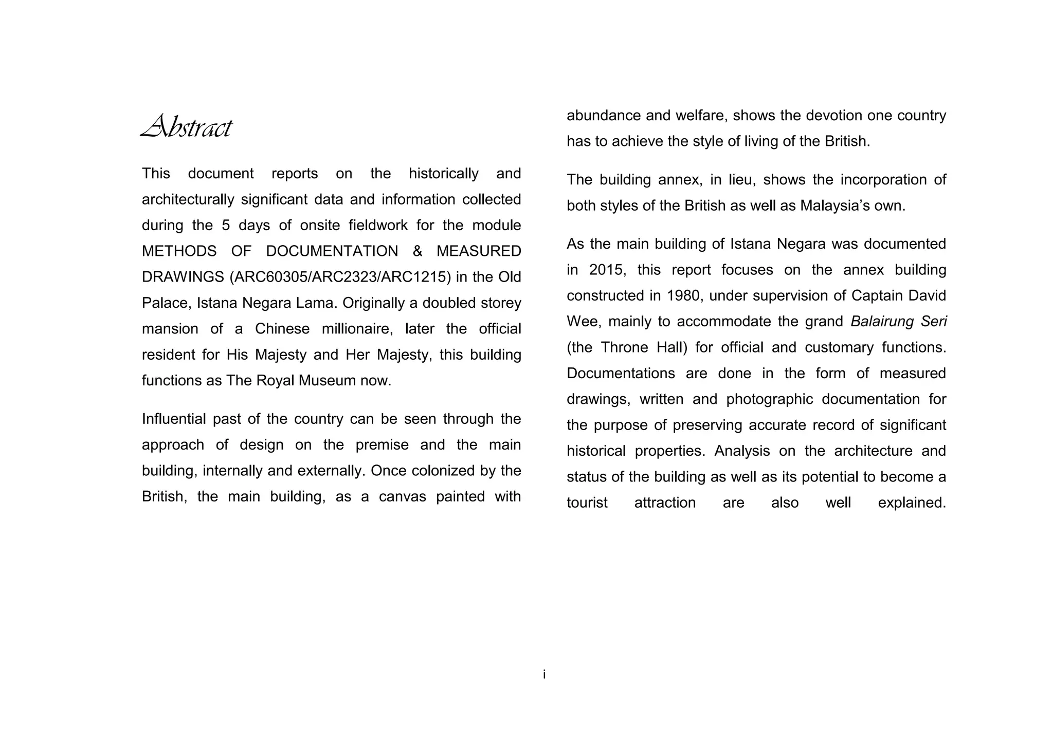 Report Istana Negara, Balairung Seri | PDF