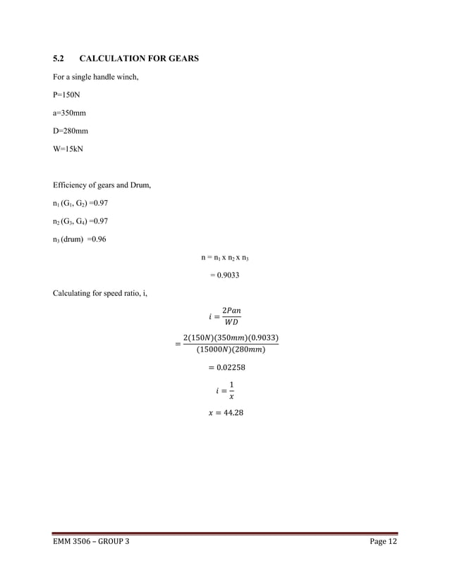 introduction, drawing, calculation for winch design | PDF | Musical ...